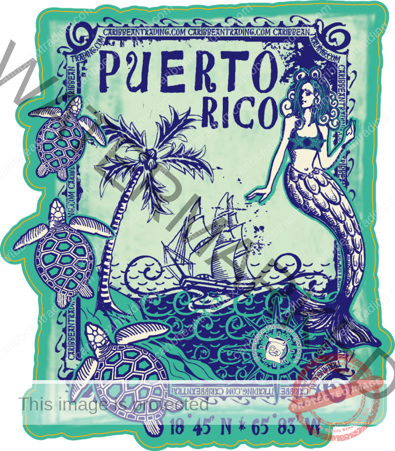 Mermaid Puerto Rico Sticker with FREE SHIPPING! | Caribbean Trading