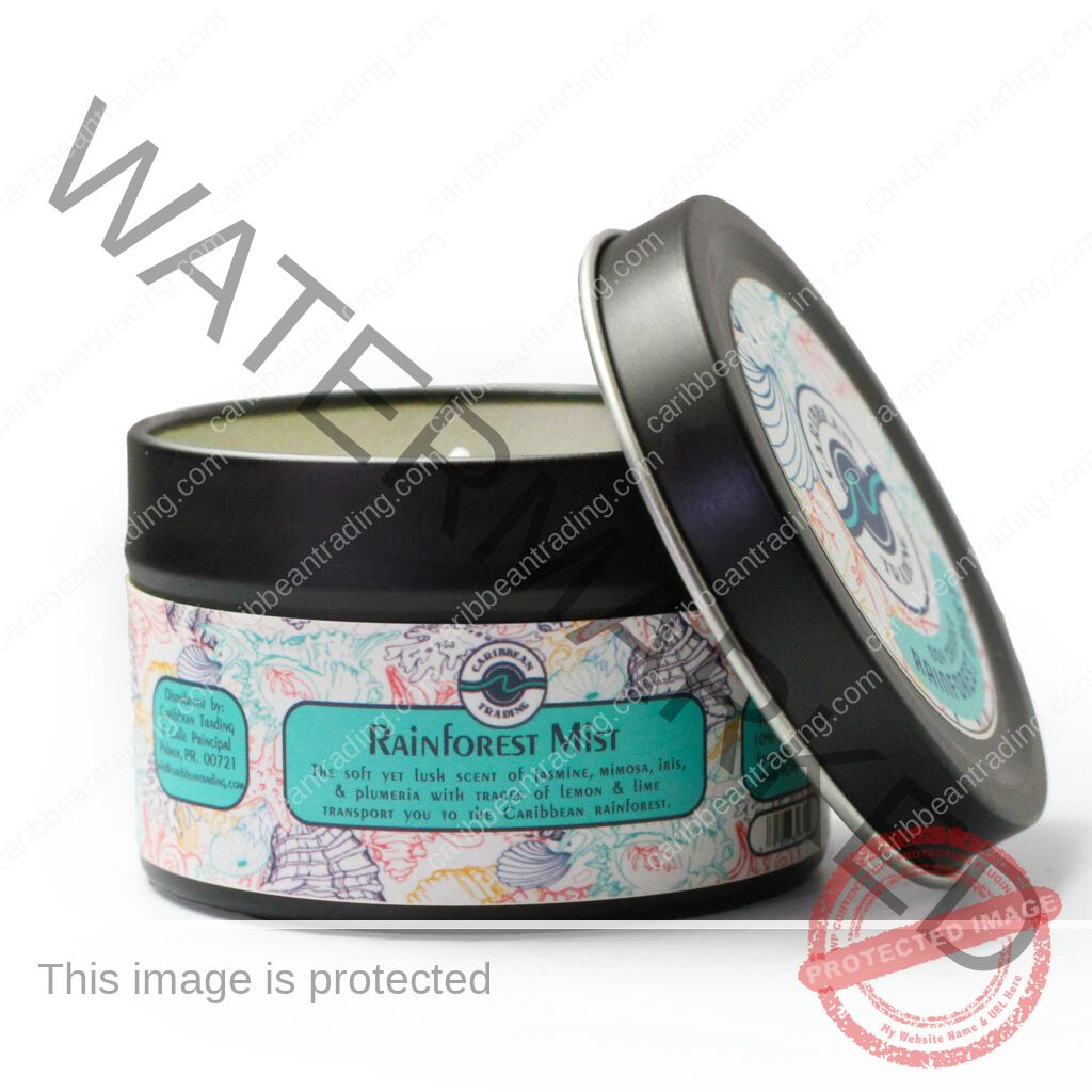 Rainforest Mist 2oz Candle Travel Tin Your Puerto Rico Caribbean
