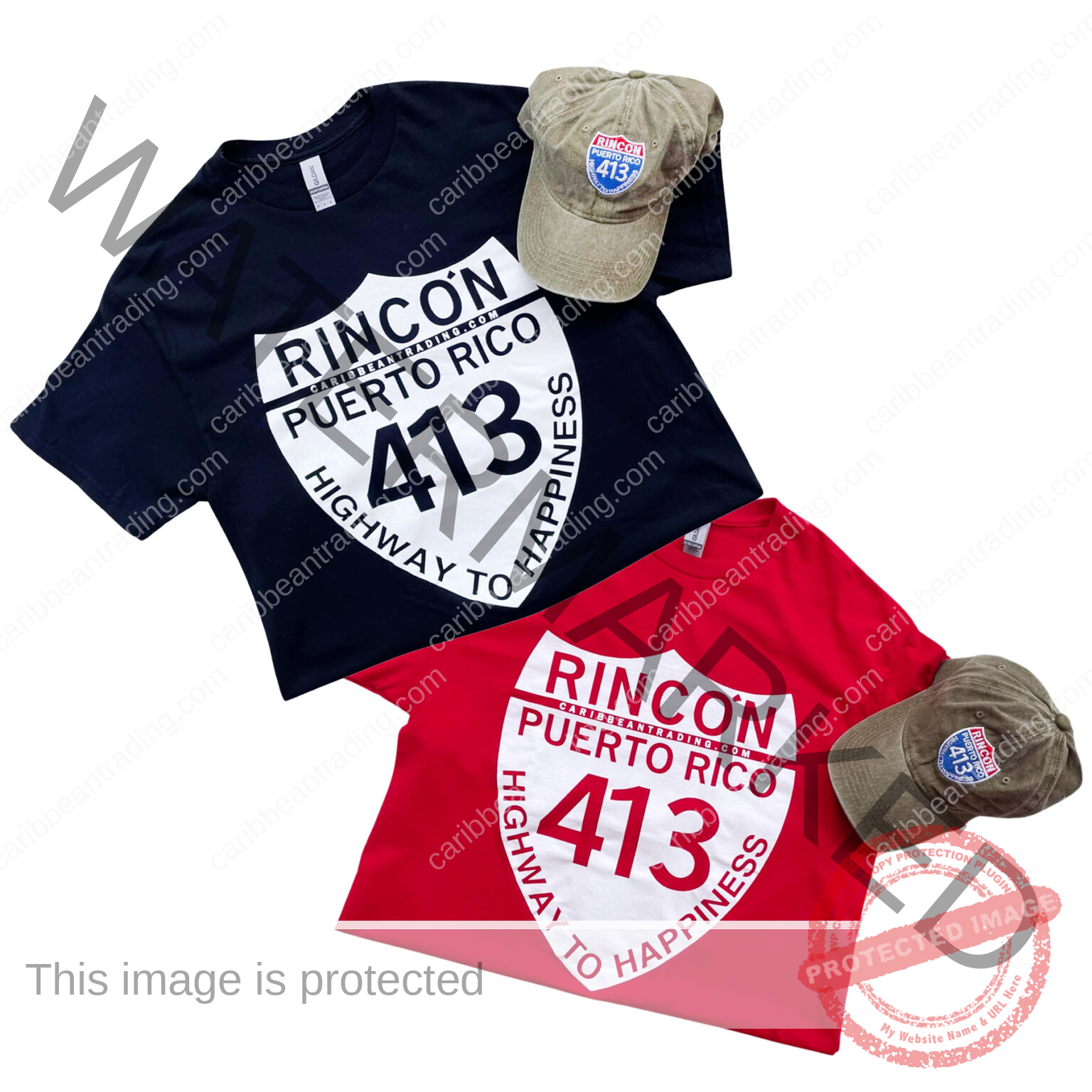 T-shirt-cap combo Rincon 413 | Your Puerto Rico / Caribbean Connection